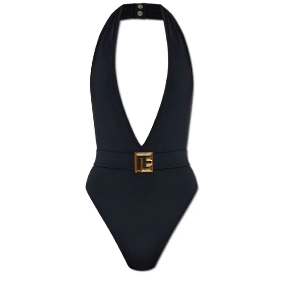 Balmain | Swim | Balmain Onepiece Black Swimsuit With Pb Belt Size 34xs ...